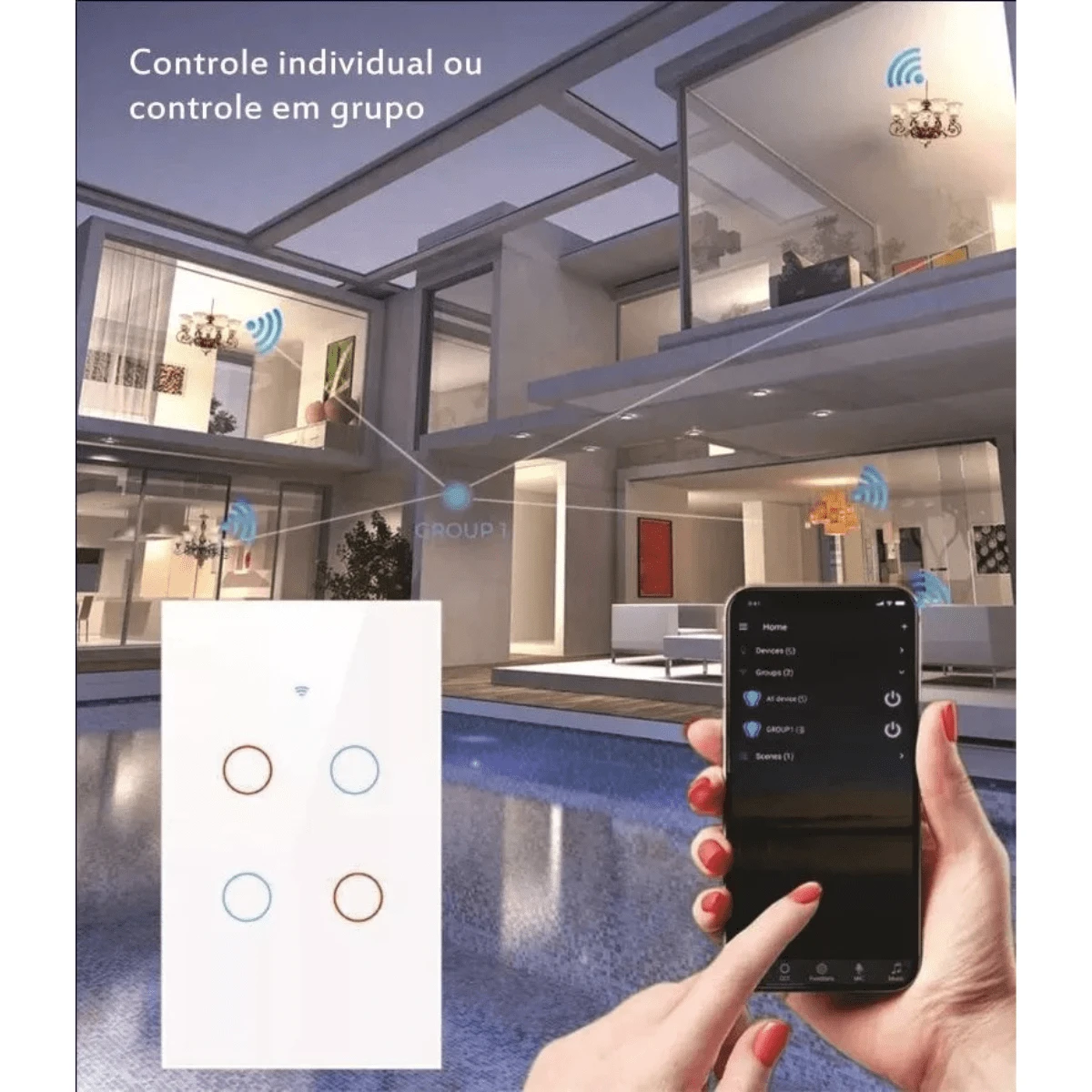 Smart Touch Screen 4 Buttons Smart Light Lamp Switch | SHEIN USA