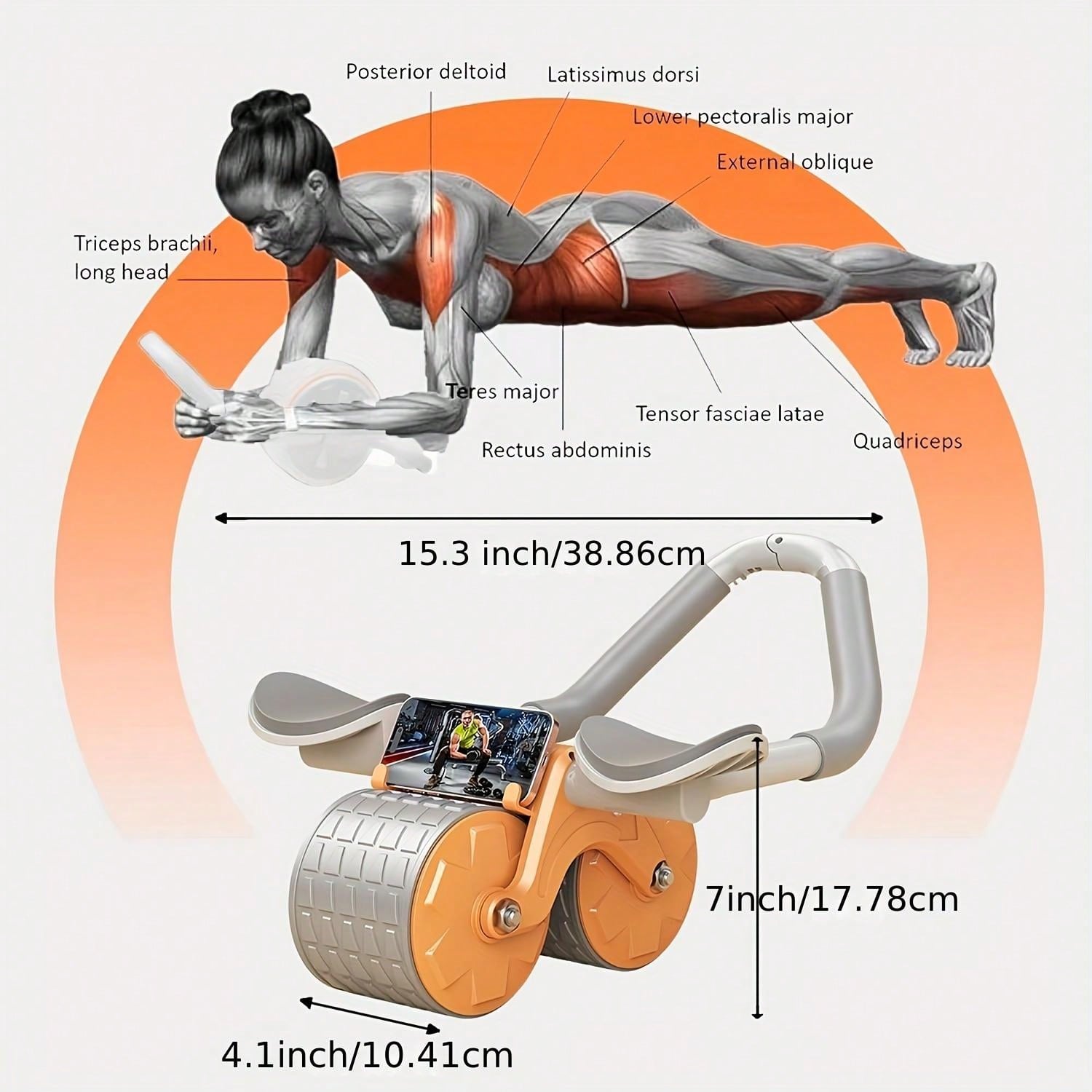 Automatic Rebound Abdominal Roller, Abdominal Trainer With Return ...