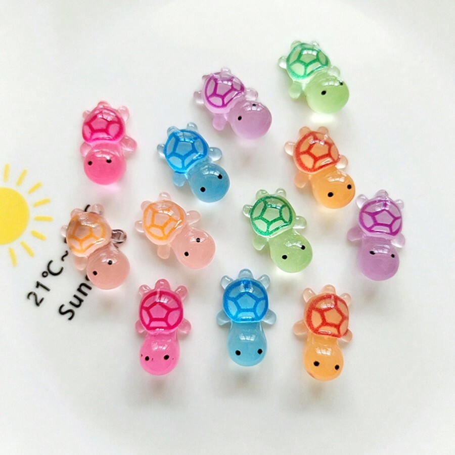 Colorful Miniature Luminous Turtle Decoration, Creative Small Turtle ...