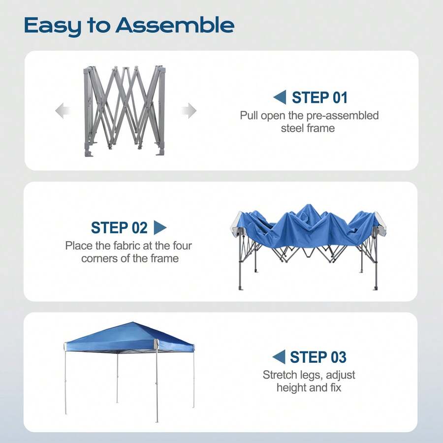 Aoodor 10 X10 Ft. Pop Up Canopy Tent With Roller Bag, Portable Instant ...