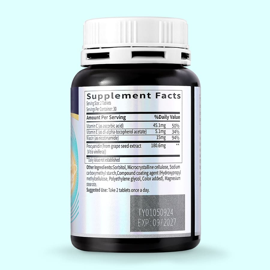 TYILLO Tyillo Grape Seed Niacinamide Tablets Anti-Aging Energy ...