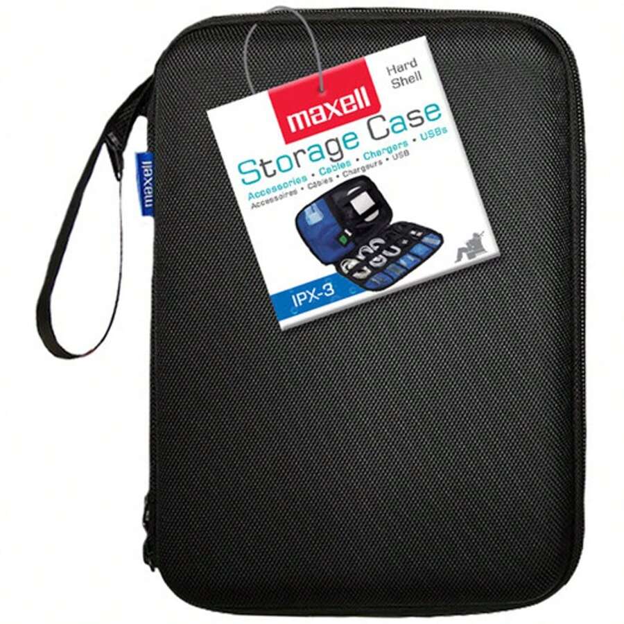 Maxell 199536 MSC-HLG Large Hard-Shell Zipper Storage (Black) [NYLON ...