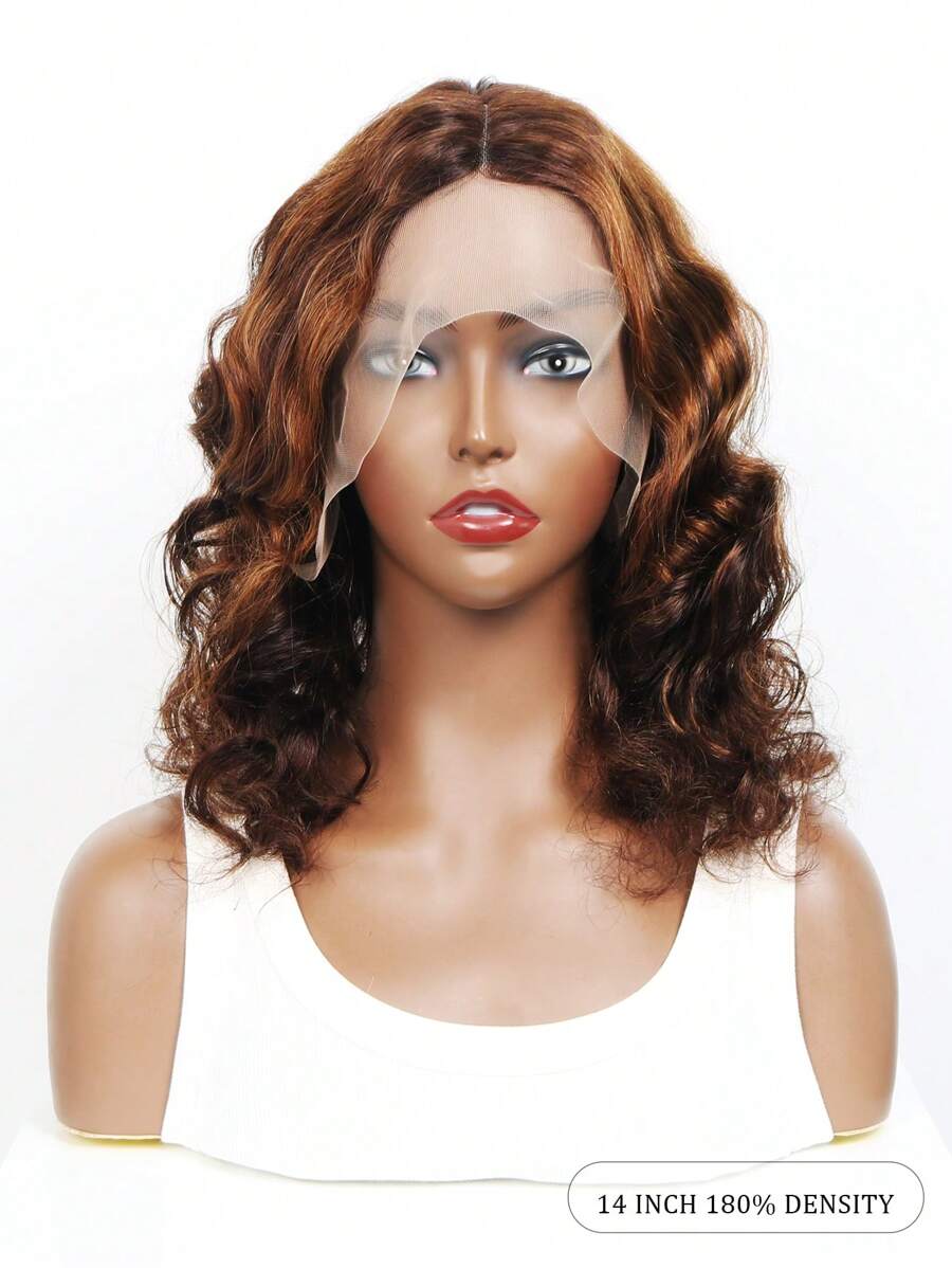 Bob Wig Human Hair 13 4x1 Highlight Body Wave Lace Front Wigs Human