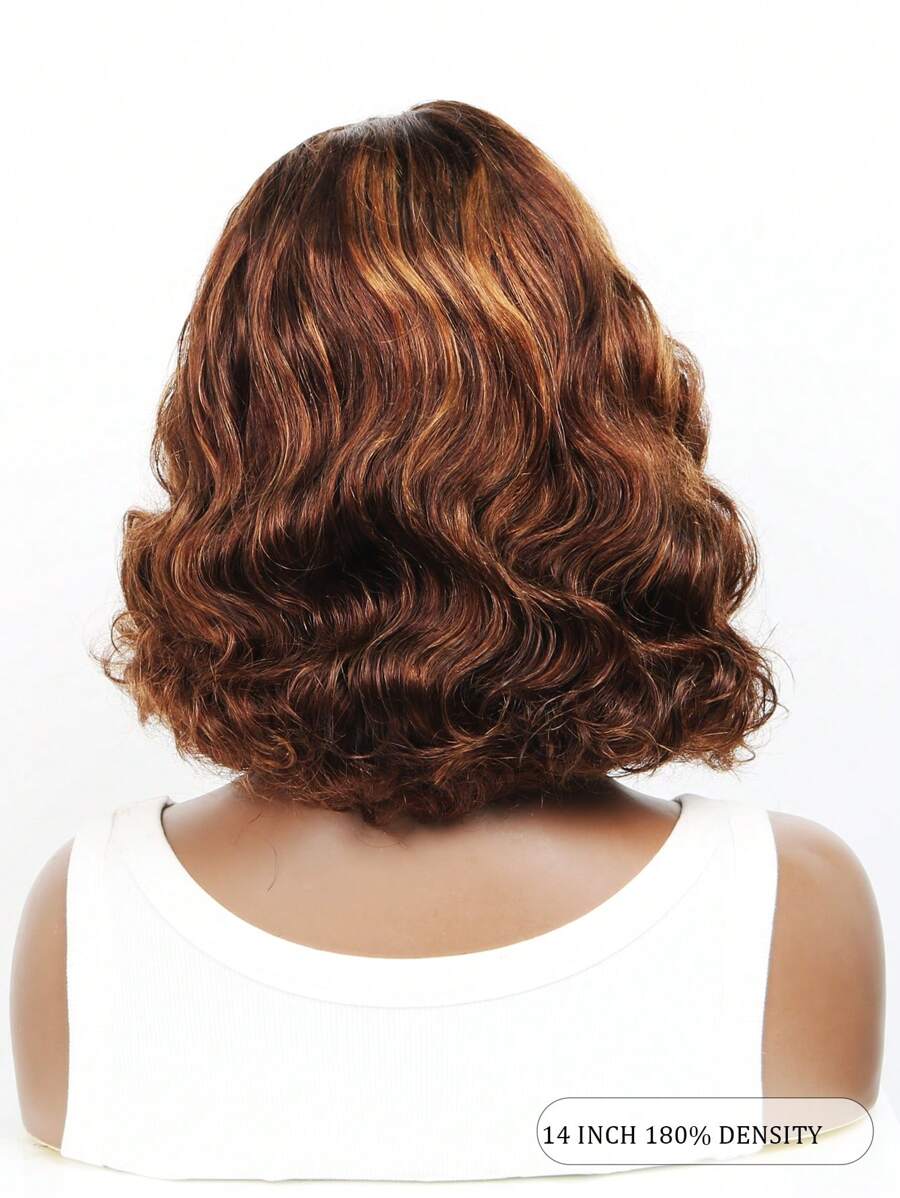 Bob Wig Human Hair 13 4x1 Highlight Body Wave Lace Front Wigs Human
