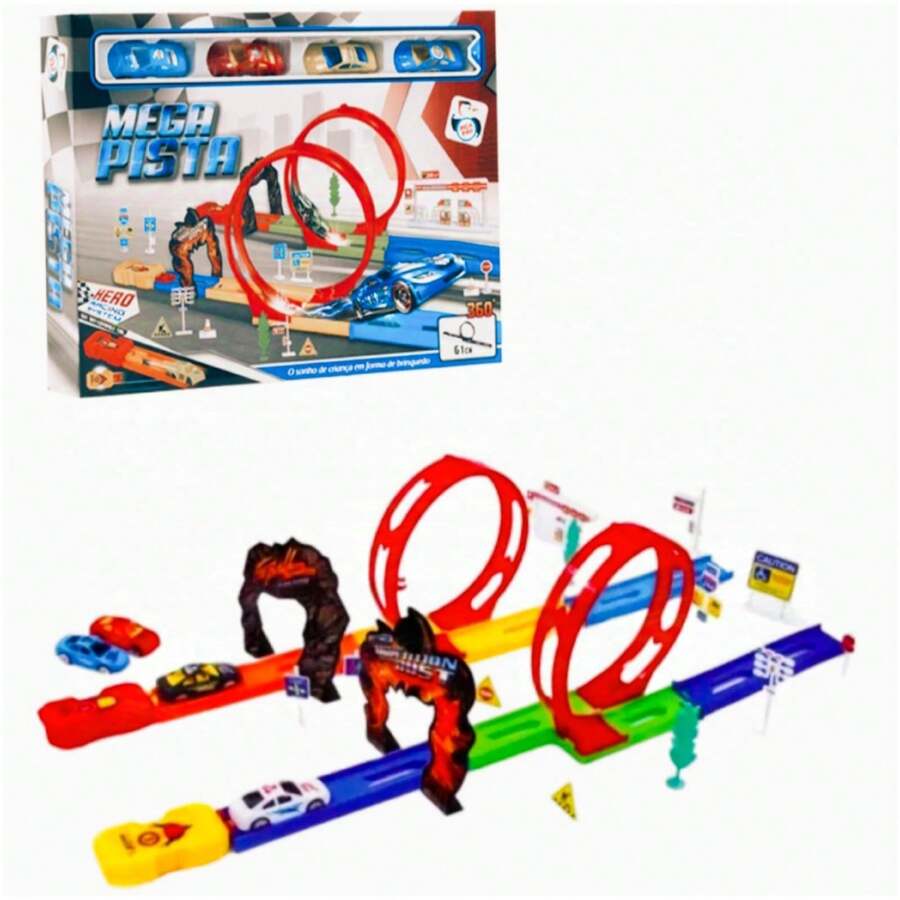 360° Looping Toy Track Double Radical With 4 Hotwheels Type Launcher ...