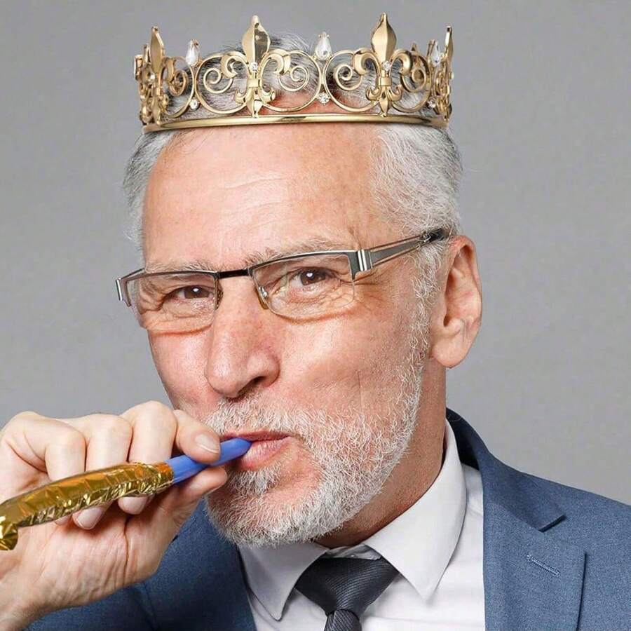 Birthday King Crown And Sash, Royal Gold King Crown For Men Party ...