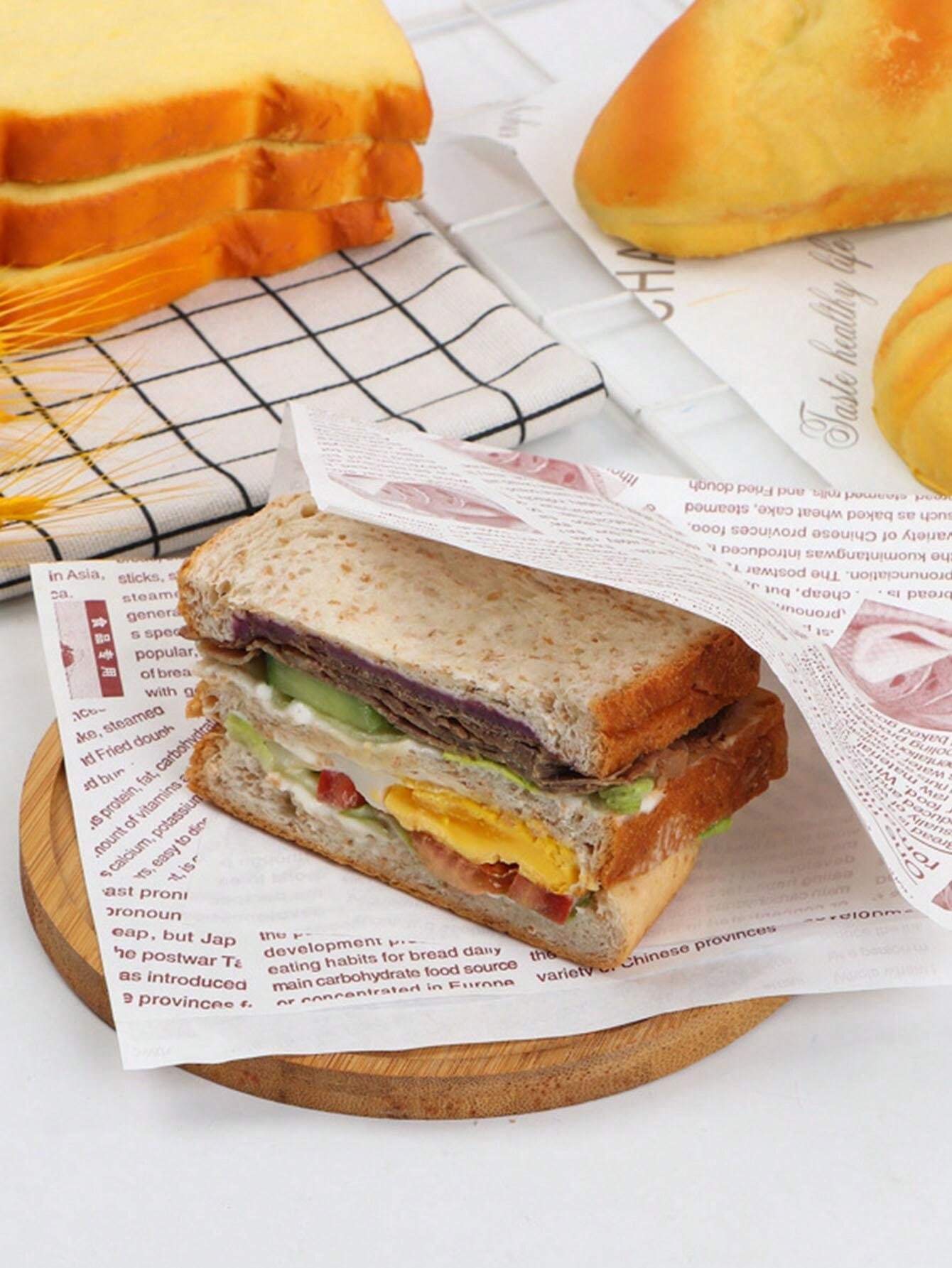 100pcs Greaseproof & Food Wrapping Paper - Perfect For Sandwiches ...