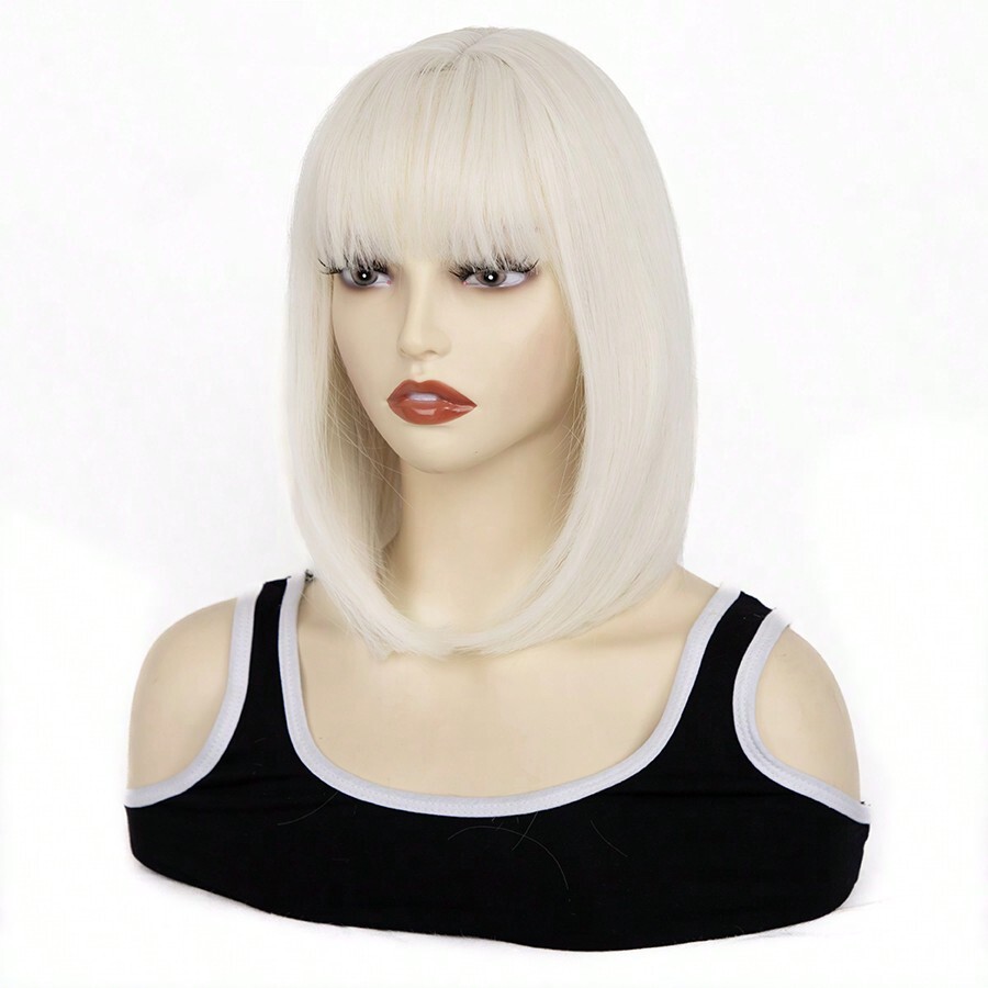 Peruca Bob Curta Loira Claraquadrado, Peruca Sintética de Ombro para ...