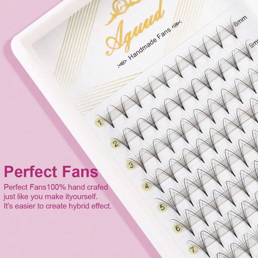 12 hileras de extensiones de pestañas individuales pre-montadas con ...