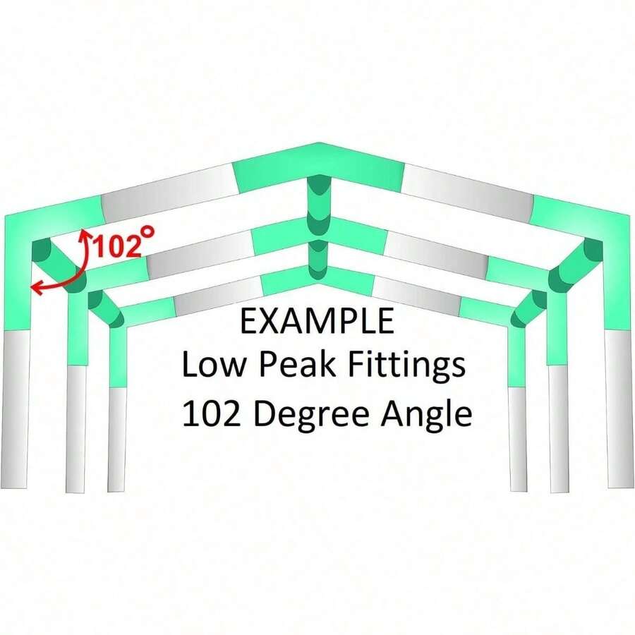 6 Leg Style Carport Canopy Pipe Fittings Low Peak Connectors With 102 ...