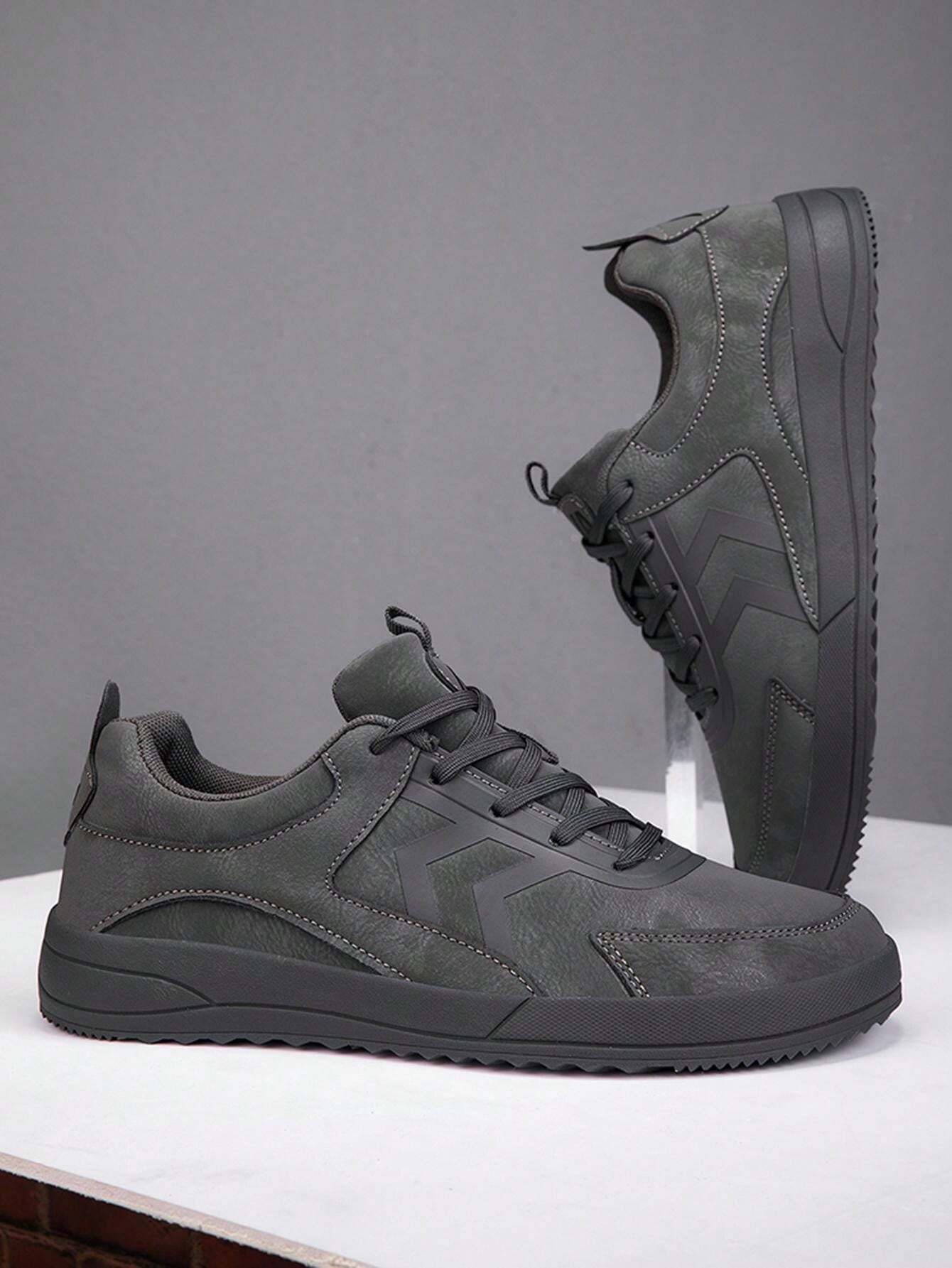 Plus Size Casual Sports Sneakers For Men, Low-Top Rubber Sole ...