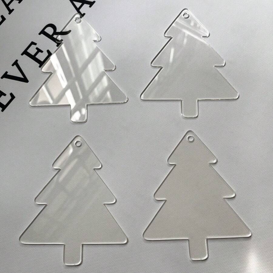 Acrylic Christmas Ornaments With Hole Tree Blanks Clear, Blanks ...
