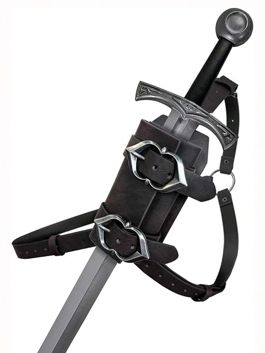 Frog per spada da cavaliere medievale in pelle, rifinita con cinturino ...