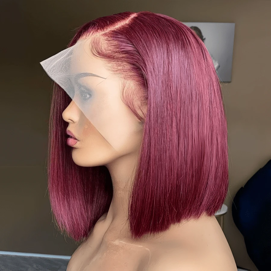 99J Burgundy Lace Front Wigs 13x4 HD Lace Frontal Glueless Straight ...