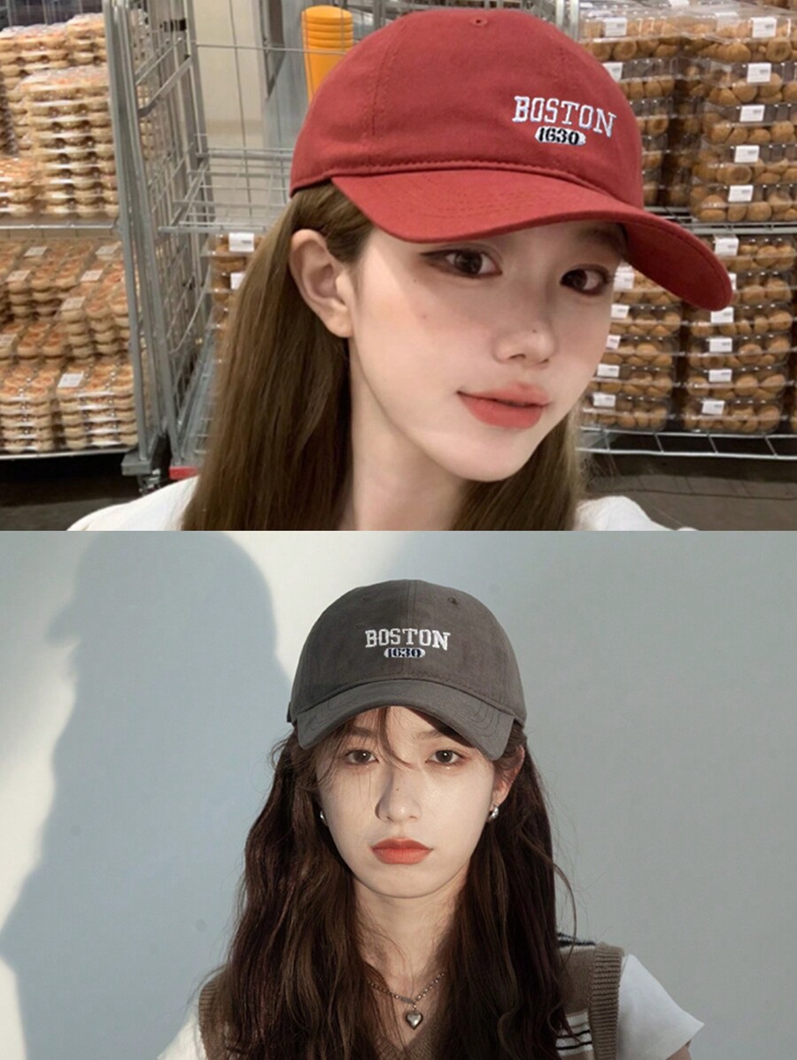 Solid Color Embroidered Alphanumeric Cap, Increase Head Circumference ...