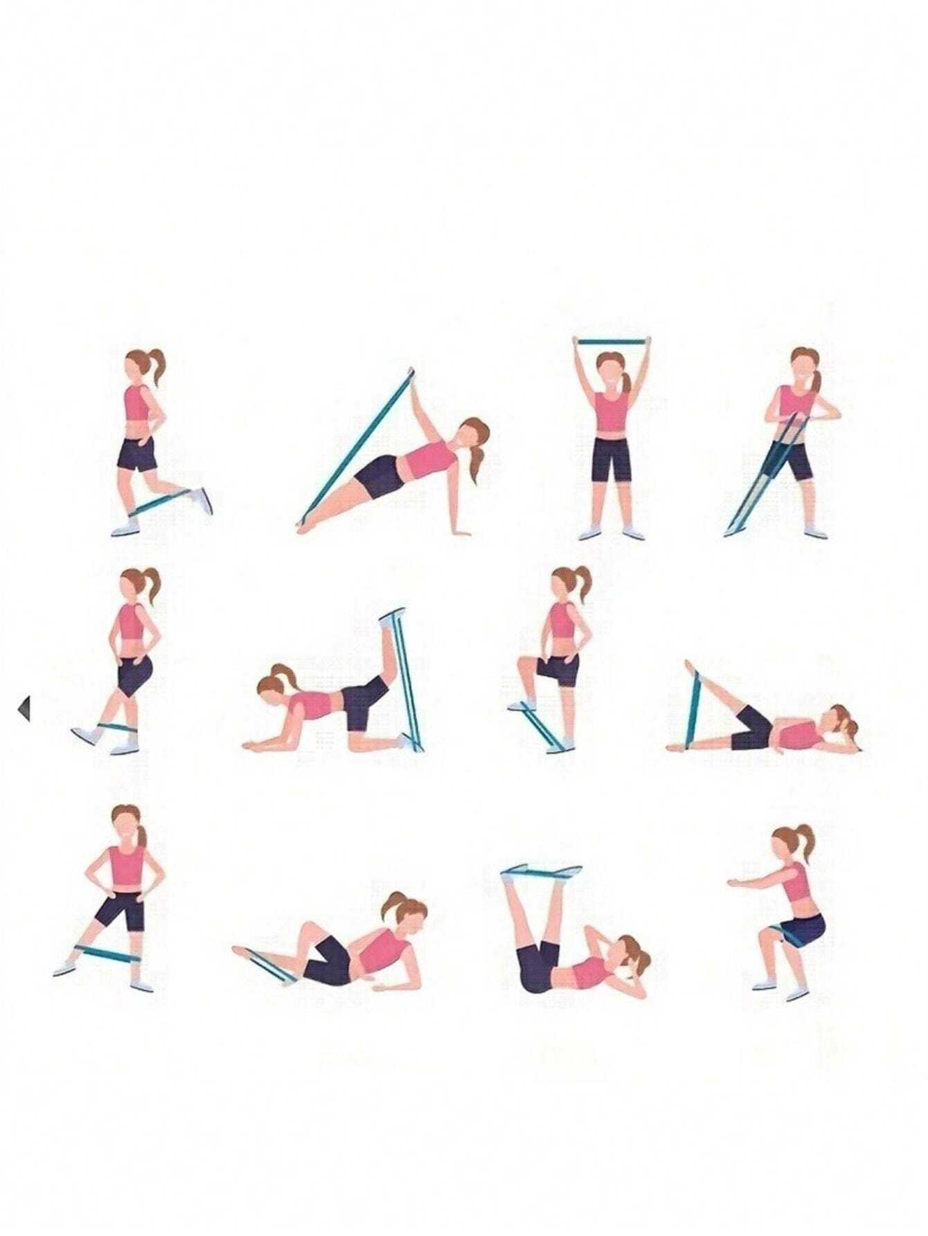 TPE Elastic Resistance Band Set, With 5 Different Colored Tension Rings ...