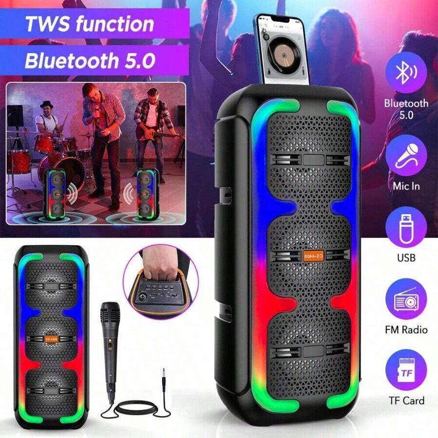 Large Party Bluetooth Speaker LOUD Heavy Bass Stereo Sound Indoor ...