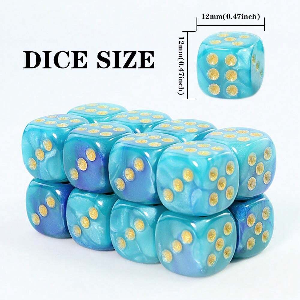 100pcs Colorful Marble D6 Acrylic Round Corner Dice, Premium Durable ...