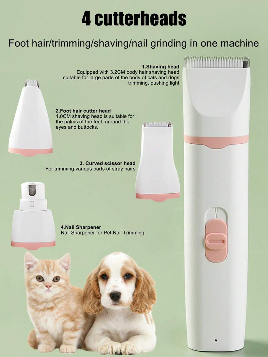 New Upgraded Multi-Purpose Pet Grooming Set, 4-In-1 Machine With 4 ...