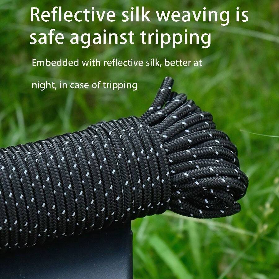 20m Tent Guy Rope Reflective Camping Rope, Thicker 4mm Reinforced ...