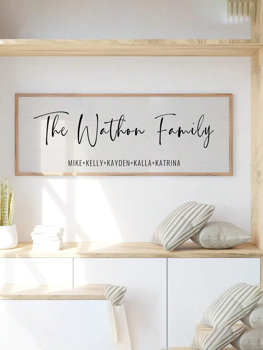 1pc Personalized Surname Signs - Custom Unframed Canvas Signs With ...