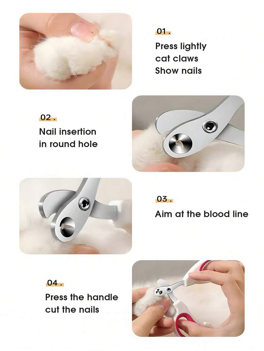 Cat Nail Clippers With Circular Cut Hole -Avoid Over Cutting Pet Nail ...