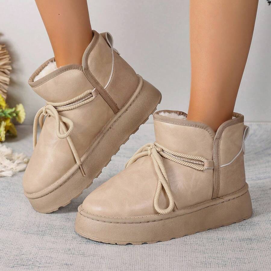 Damen Winter Thermofutter Knöchel Schneestiefel mit dicker Sohle und ...