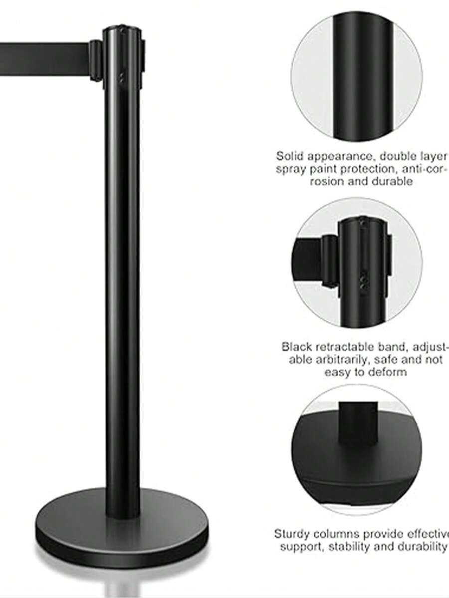 Crowd Control Stanchion, Set Of 2 Retractable Stanchions For Crowd ...