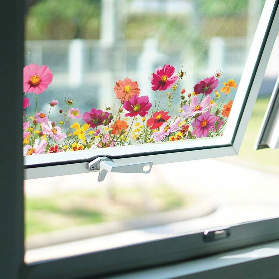 Colorful Flower Decal Stickers For Glass Windows And Balconies, Home ...