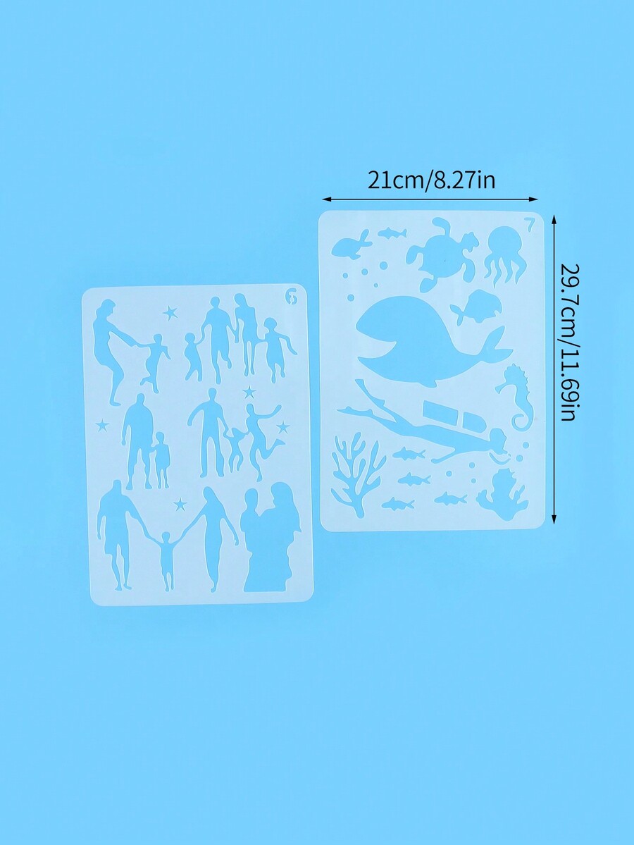 12pcs Figure Animal Spray Painting Template, Reusable Children's Art ...