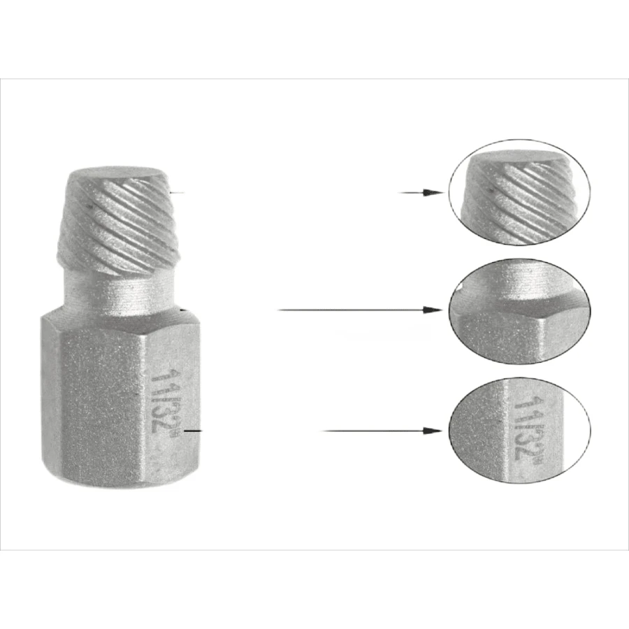 Set Of English Hex Screw Extractors For Damaged, Stripped, Or Threaded ...