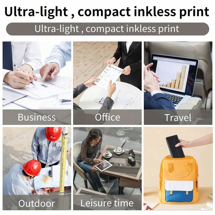 Portable A4 Thermal Inkless Wireless Printer For Home And Travel ...