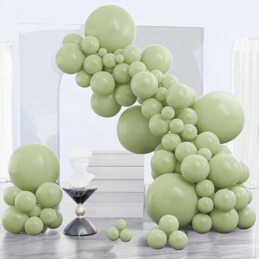 Sage Green Balloons 140 Pcs Sage Balloons Dusty Green Balloons Different Sizes Pack Of 18 12 10 ...