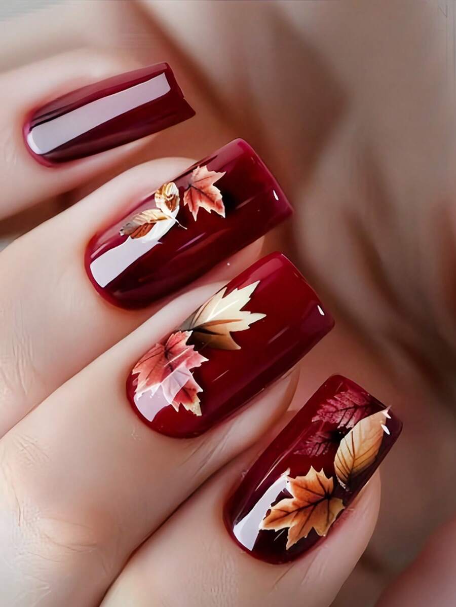 Instantly Upgrade Your Look With 24pcs Medium Square Shape Nails Simple ...