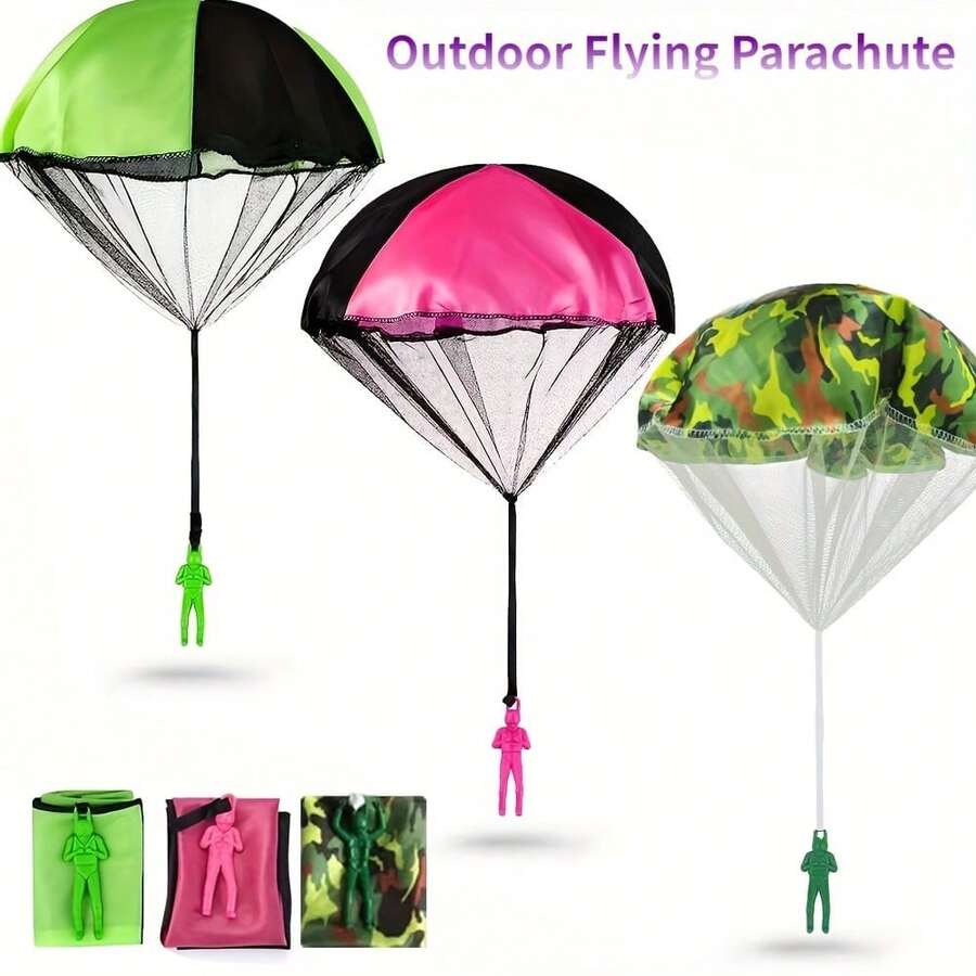 2025 New - 1pc Hand Throw Parachute Toy, Flying Parachute Toy With ...