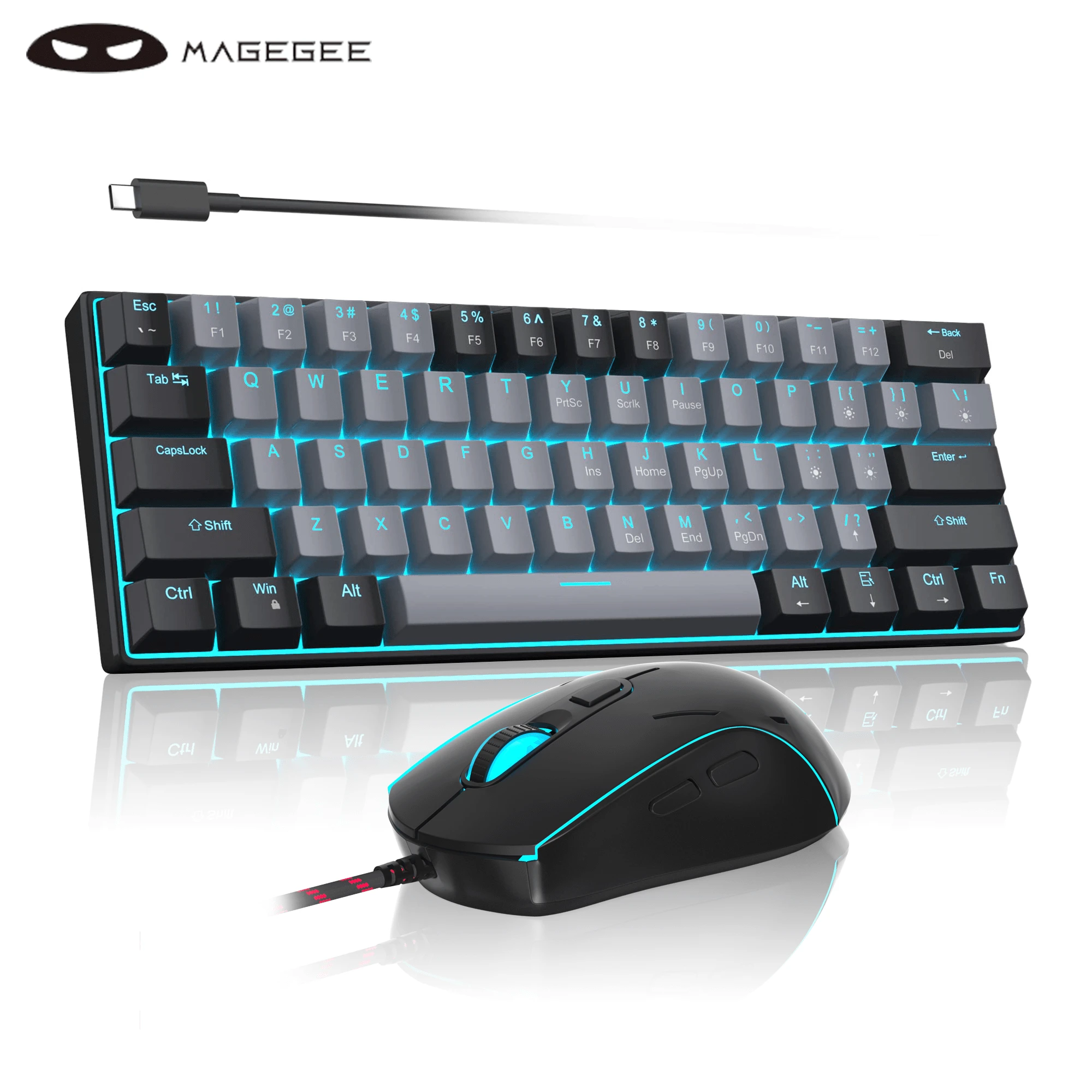MageGee MageGee STAR61 60% Mechanical Gaming Keyboard And Mouse Combo ...