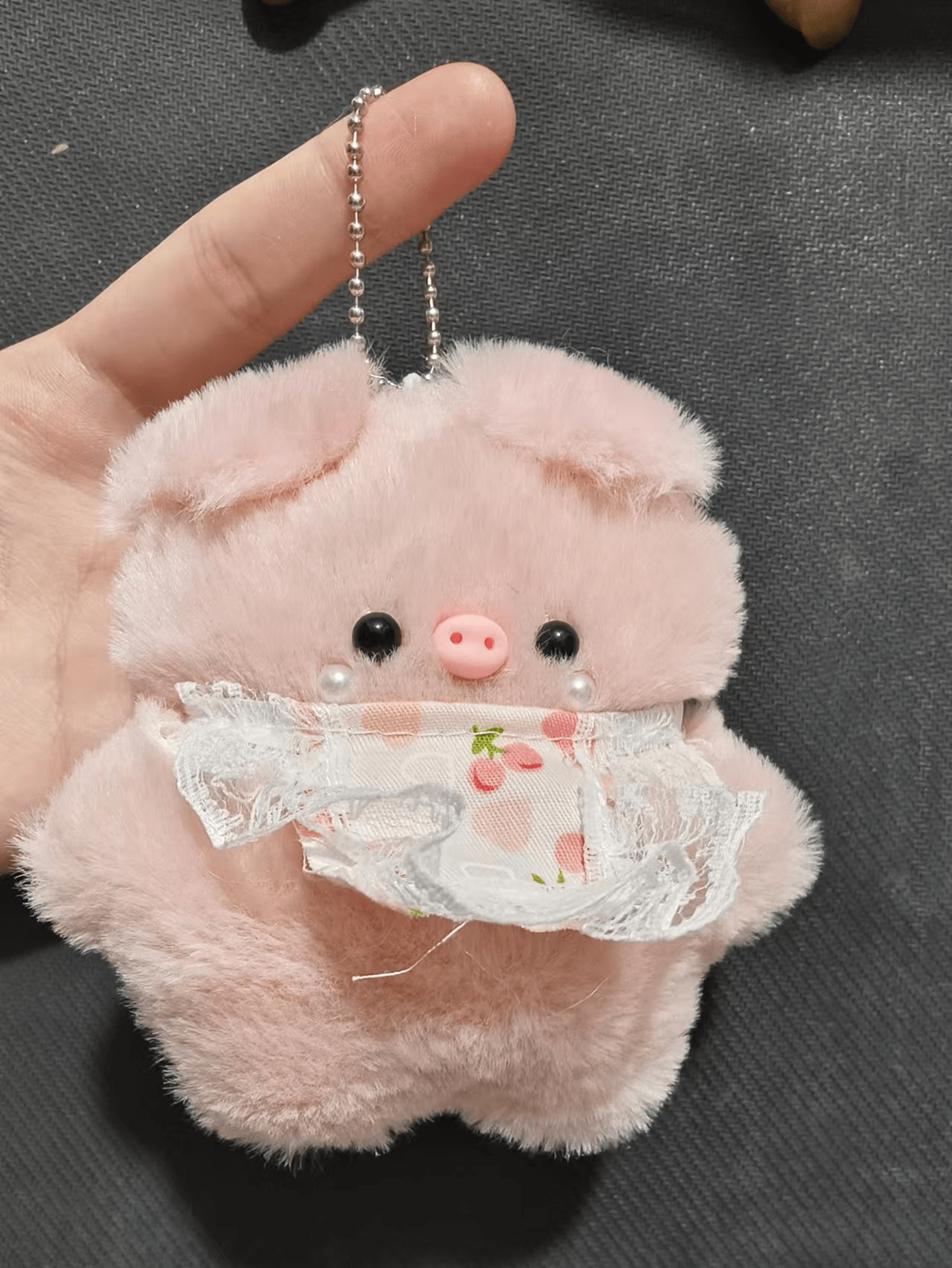 1pc Pink Cute Plush Little Pig Ornament/Key Chain, Pig Bib Cartoon ...