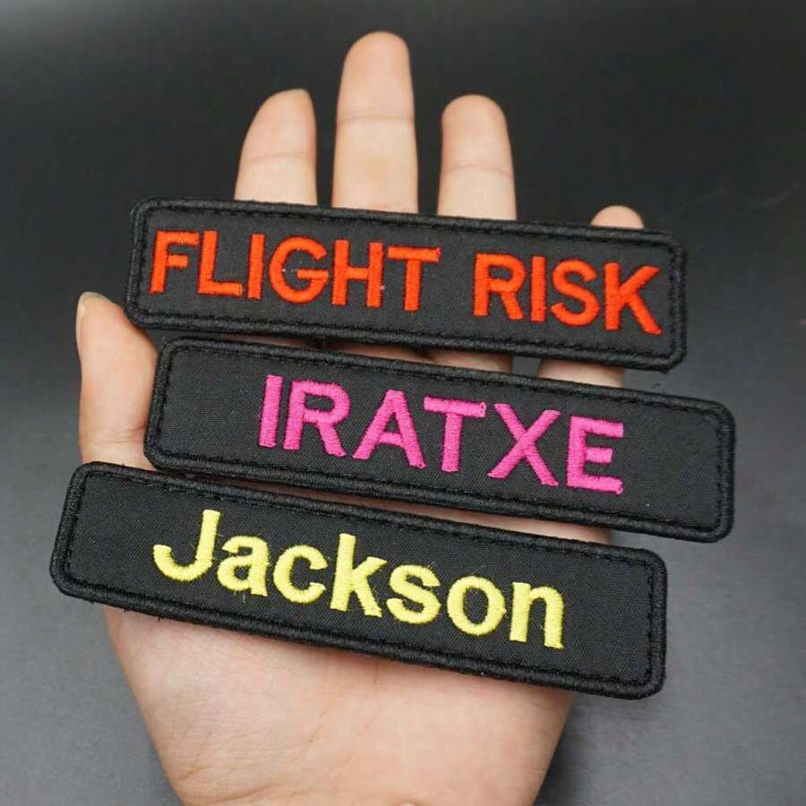 Custom Embroidery Name Tag Patch With Hook And Loop Backing | SHEIN USA