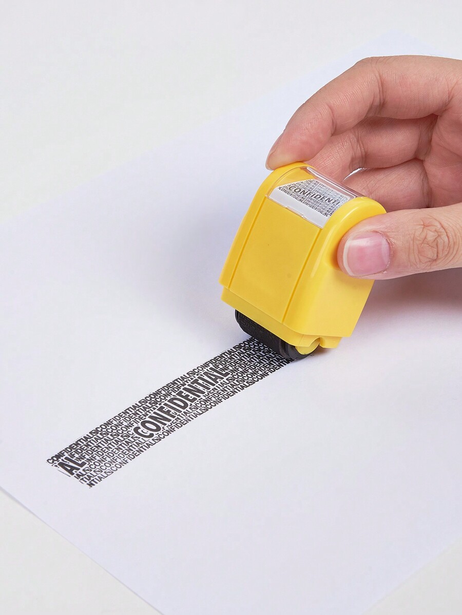 Refillable Roller Identity Theft Protection Ink Stamp, Automatic Refill ...