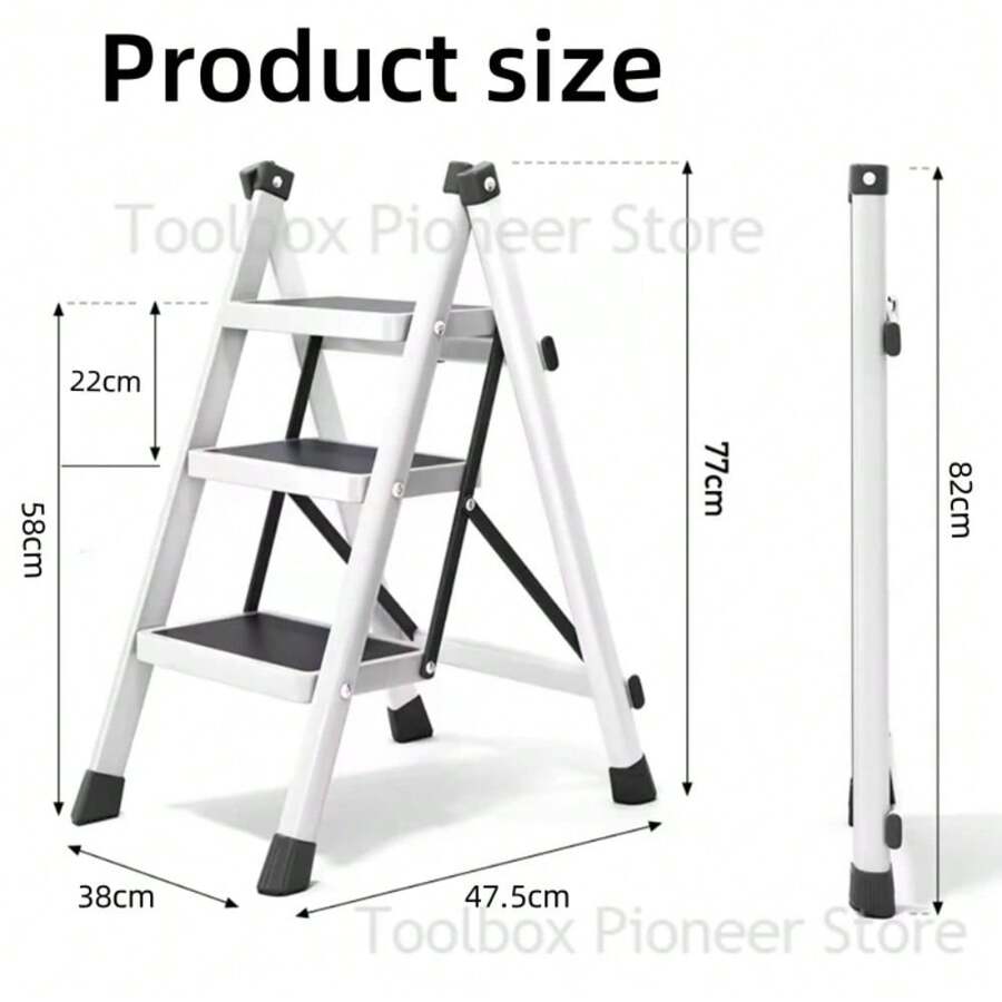Ladders Folding Ladder For Home 3 Step Carbon Steel Foldable Stair ...