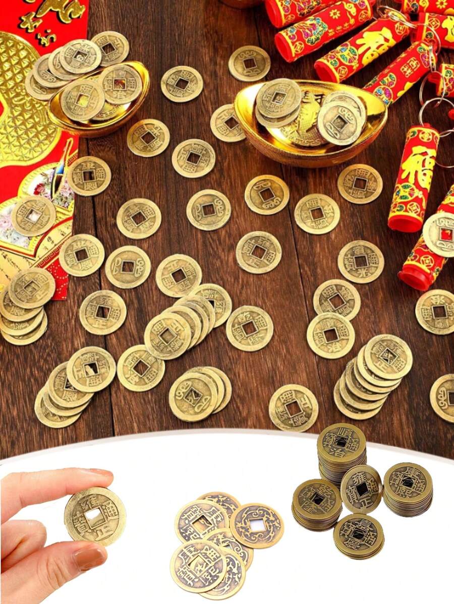 10 Pcs Chinese New Year Coin Feng Shui Fortune I-Ching Money Good Luck ...