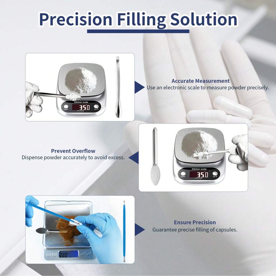 JUNNUK Versatile Quick And Easy Capsule Filling Tool Set For Empty ...