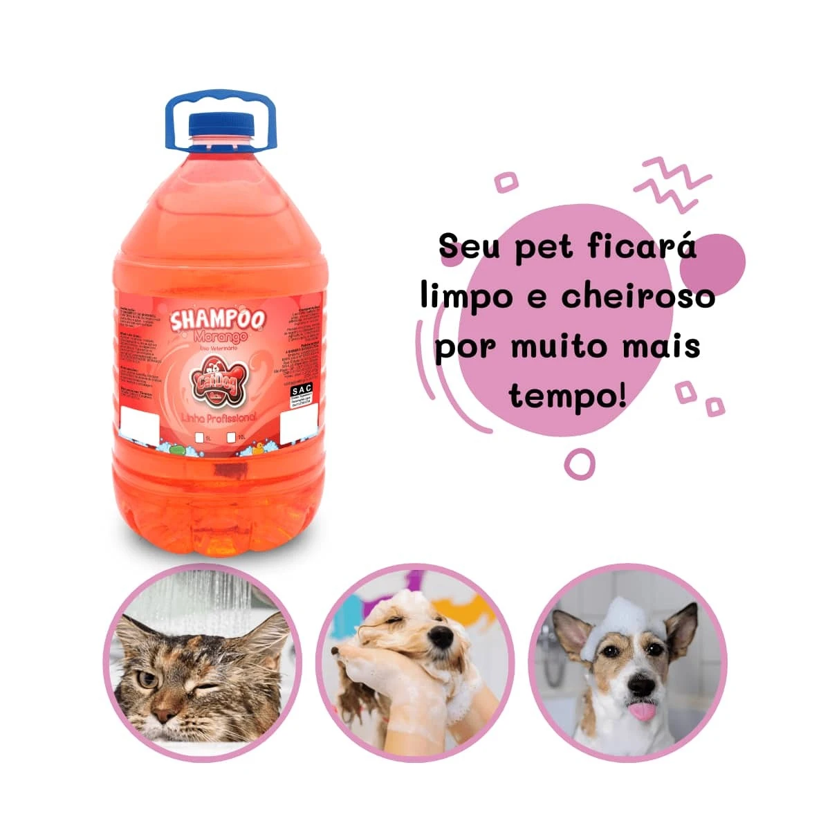 Strawberry Dog And Cat Shampoo 5 Liters Bath And Grooming | SHEIN PT