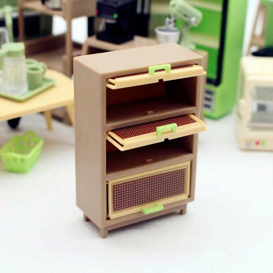 Checkerboard Grid Miniature Drawer Chest, Living Room Micro Scale Scene ...