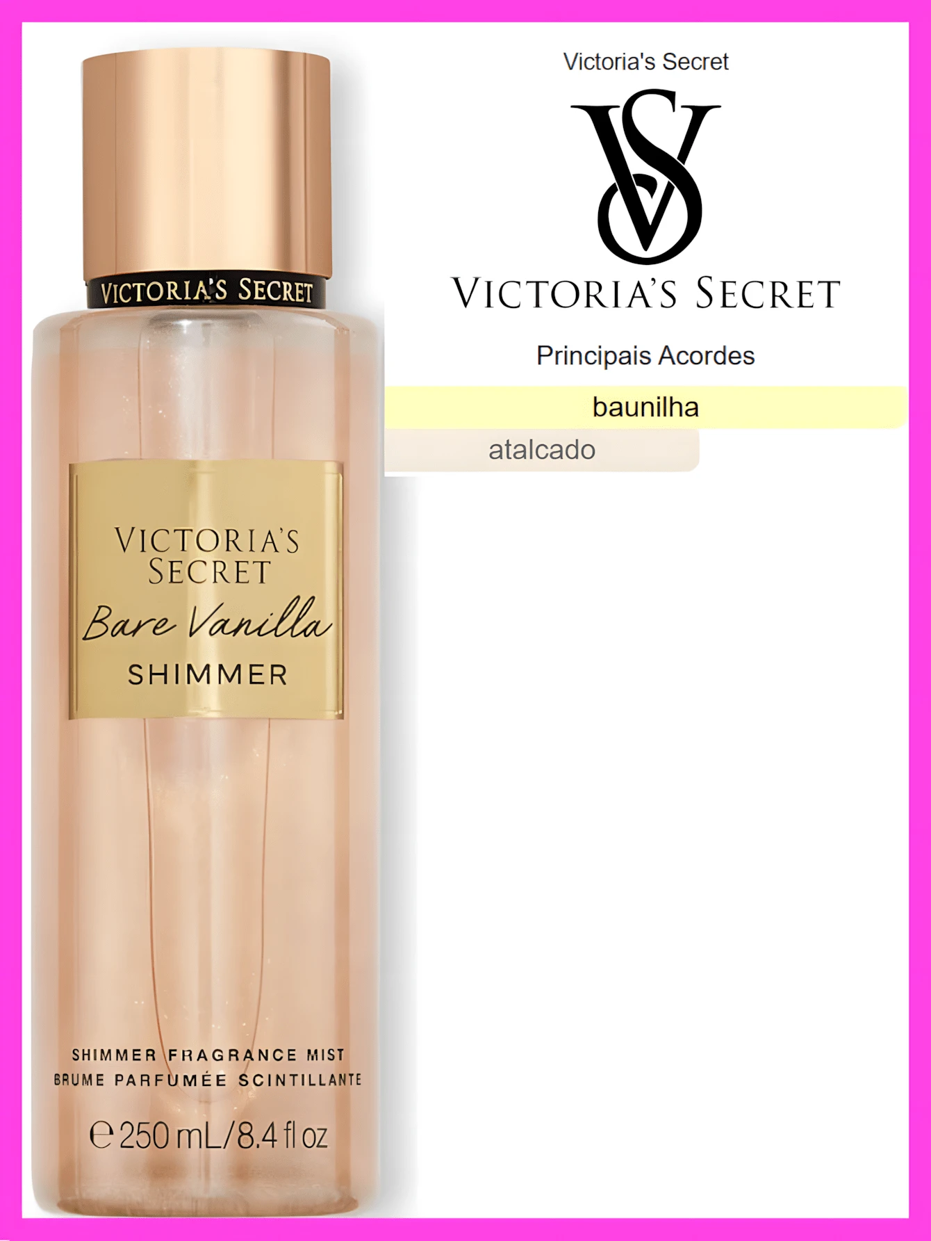 Perfume Victorias Secret Bare Vanilla Shimmer Body Splash Corporal ...