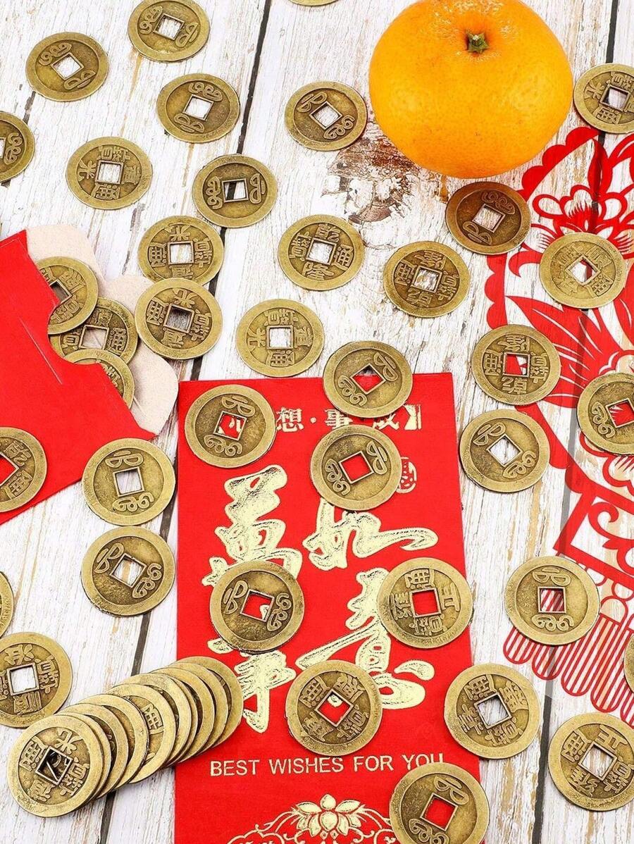 10 Pcs Chinese New Year Coin Feng Shui Fortune I-Ching Money Good Luck ...