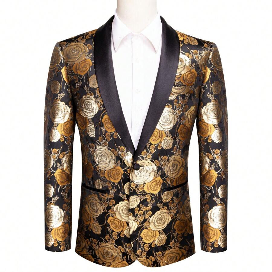 Docapeiton Men Tuxedo Dinner Satin Plain Jacket Regular Fit Shawl Lapel ...