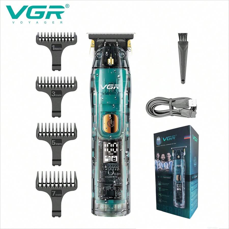 VGR Tagliacapelli elettrico senza fili VGR, impermeabile, con lame trasparenti, ricaricabile ...