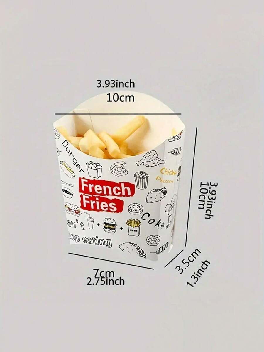 20pcs French Fries Takeout Food Packaging Boxes, Disposable Fast Food ...