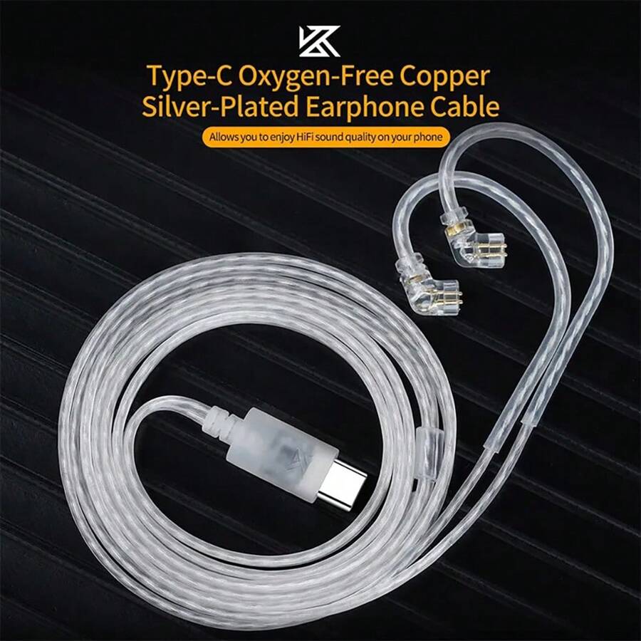 KZ KZ Silver Plated Earphone Upgrade Cable DAC Digital Decode Type-C 0 ...